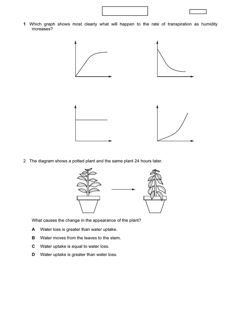 Retest - Science Combined b 2 | PDF | Plant Stem | Digestion