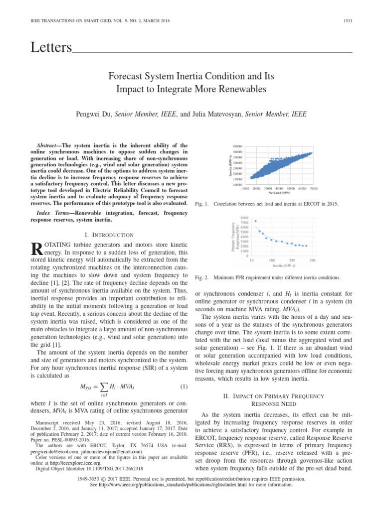 Forecast System Inertia Condition and Its Impact To Integrate More ...