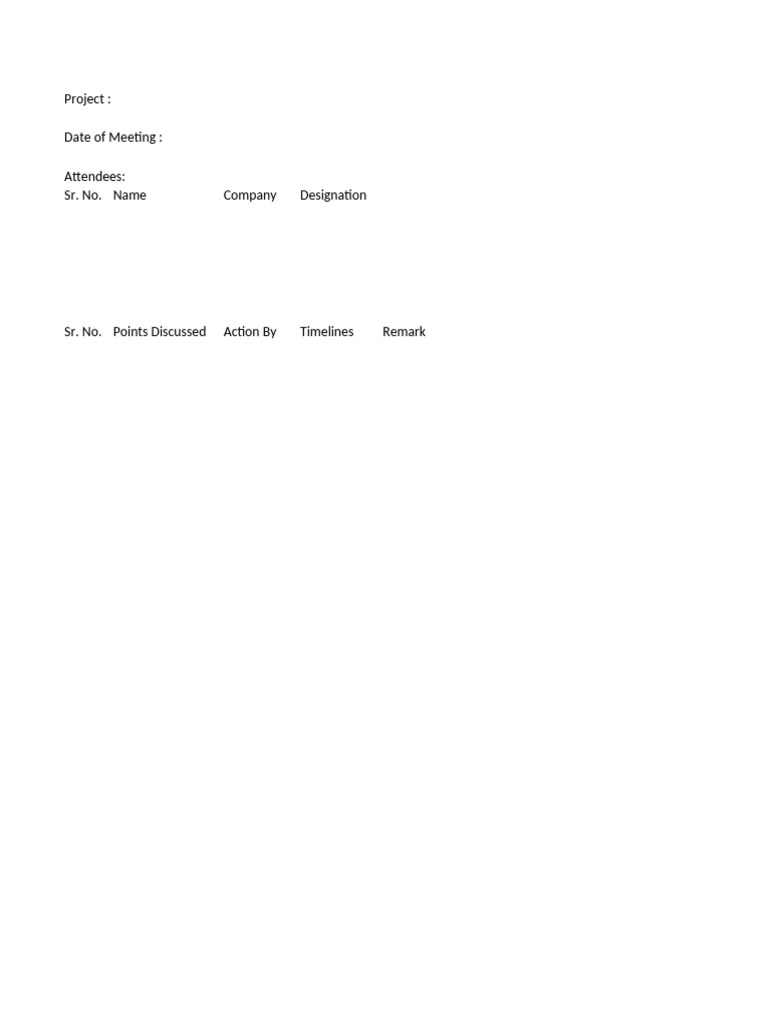 Meeting Minutes Template (MoM) | PDF