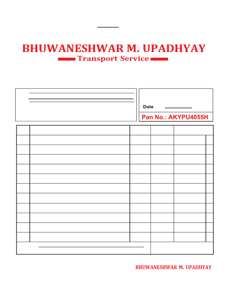 Carrier Bill Format | PDF