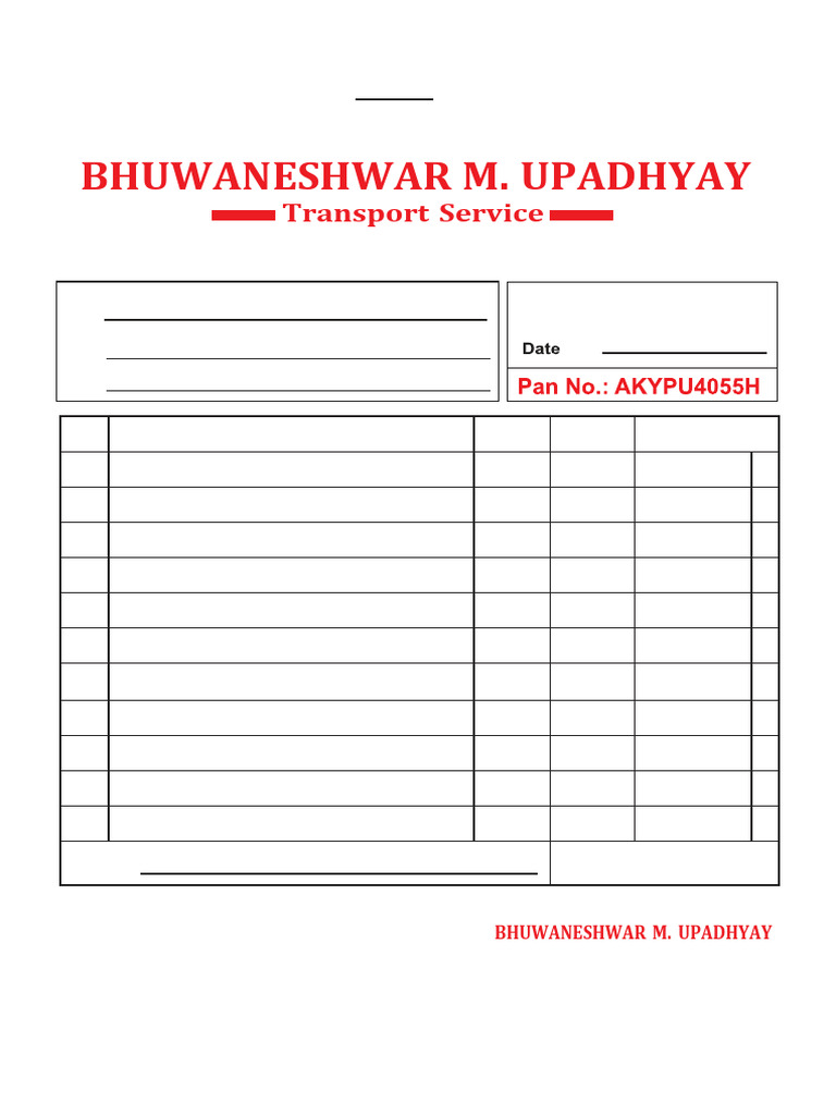 Transport Service Invoice | PDF