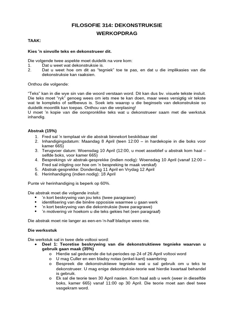 Deconstruction Essay | PDF