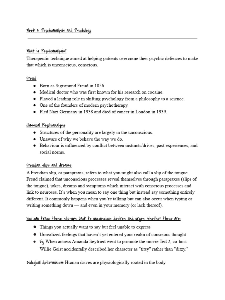 Understanding Psychoanalysis Basics | PDF | Unconscious Mind | Object ...