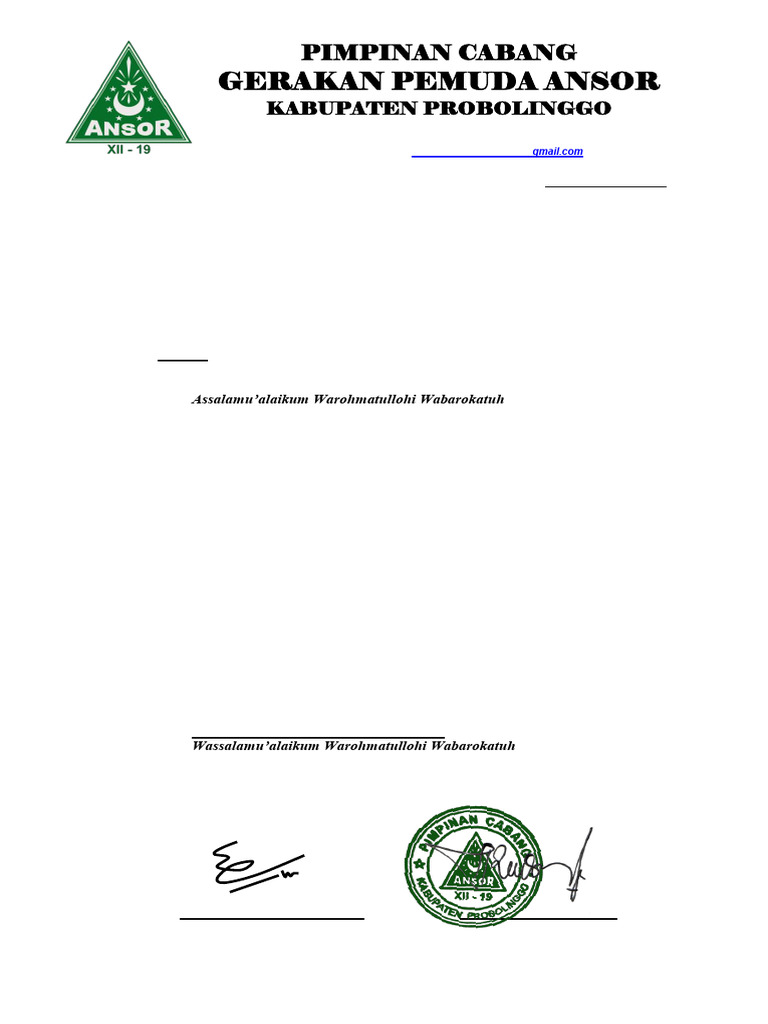 Contoh Rekomendasi Pengajuan SK | PDF