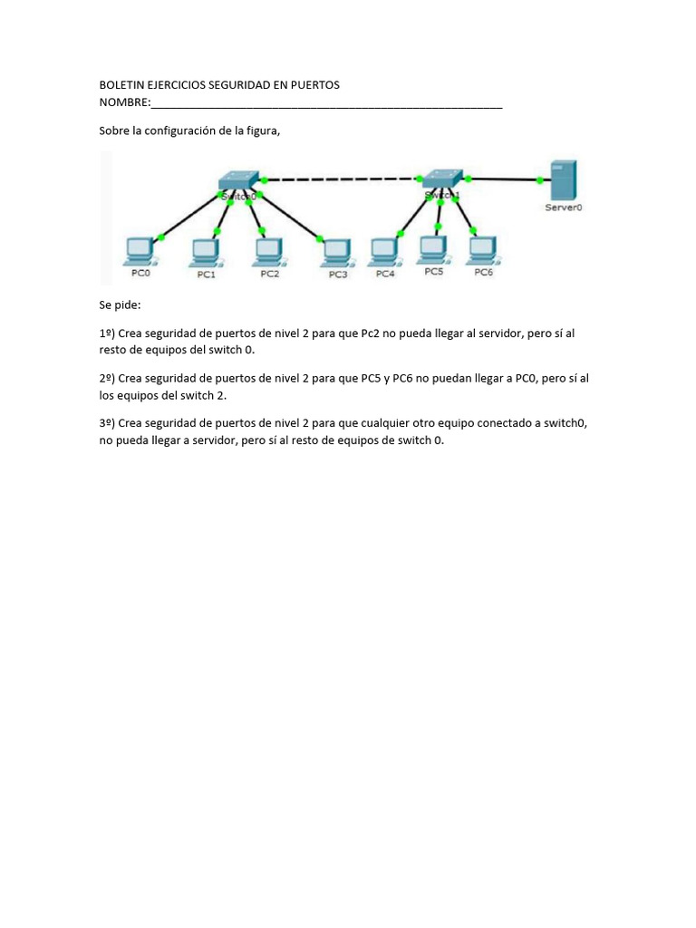 Boletin Ejercicios Seguridad en Puertos | PDF