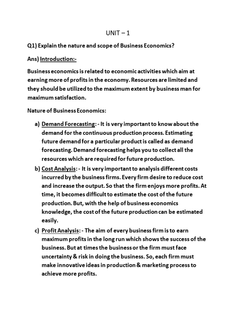 Business Economics Notes For Bba (1) - 221230 - 184321 | PDF | Demand ...