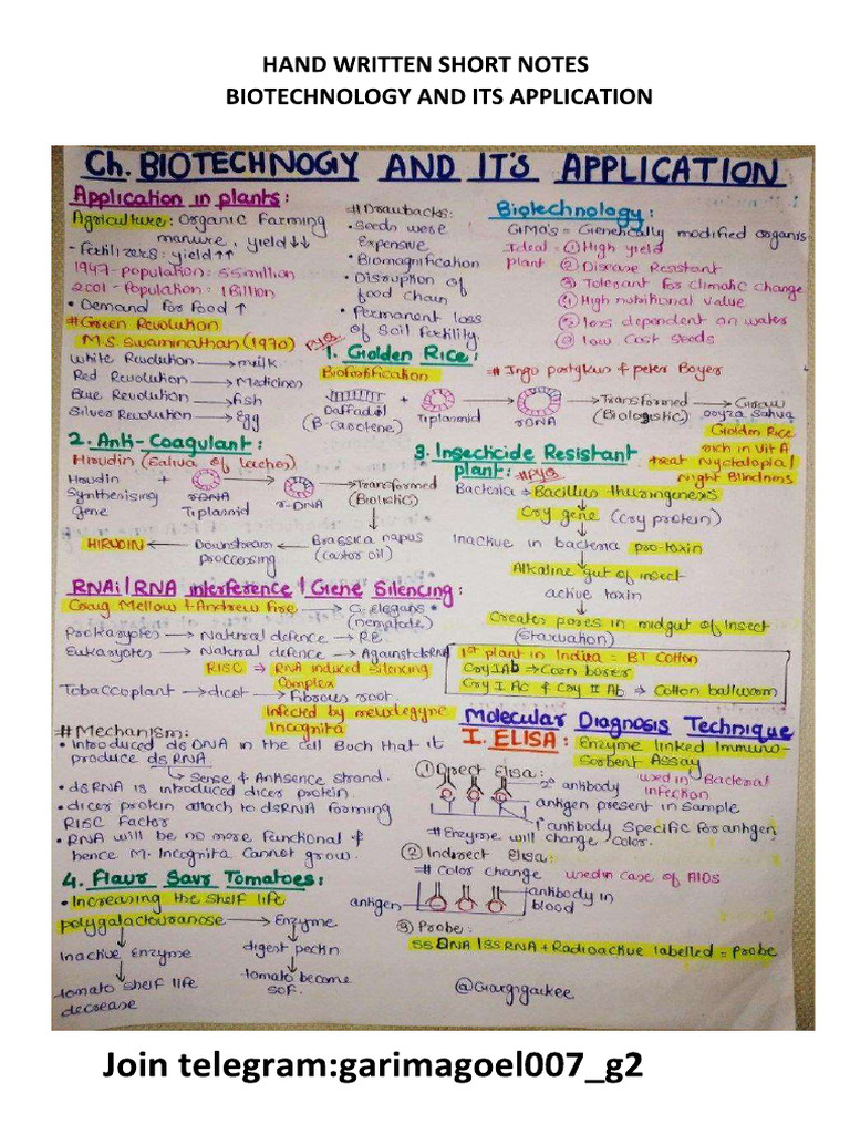 Biotechnology and Its Application Class 12th Chapter 12 | PDF