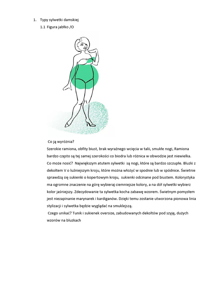 Typy sylwetki damskiej | PDF