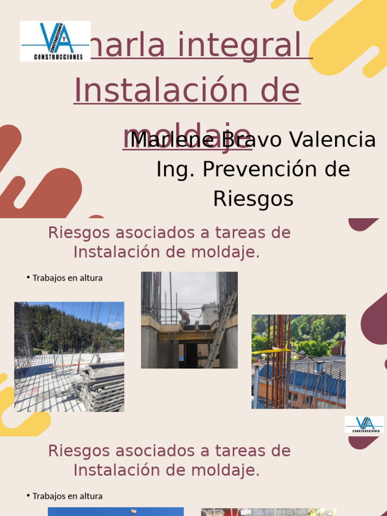 Riesgos en Instalación de Moldaje | PDF