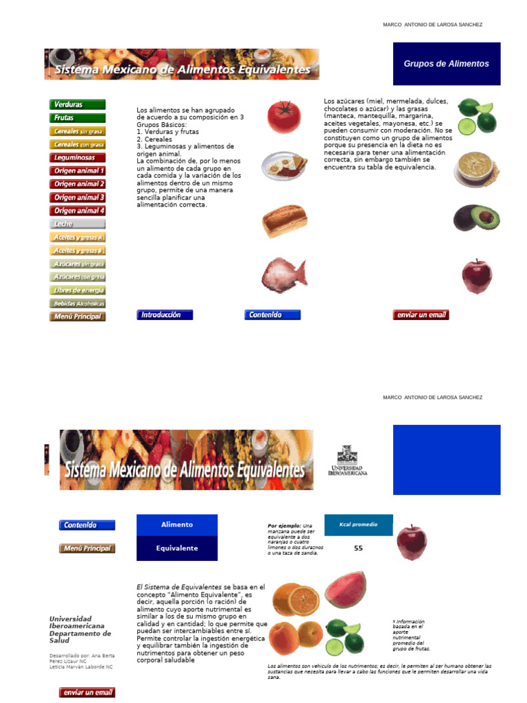 Grupos de Alimentos y Equivalencias | PDF | Alimentos | filete