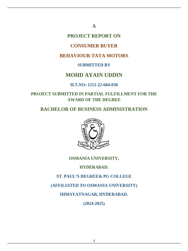 Ayain Project(1) | PDF | Behavior | Consumer Behaviour