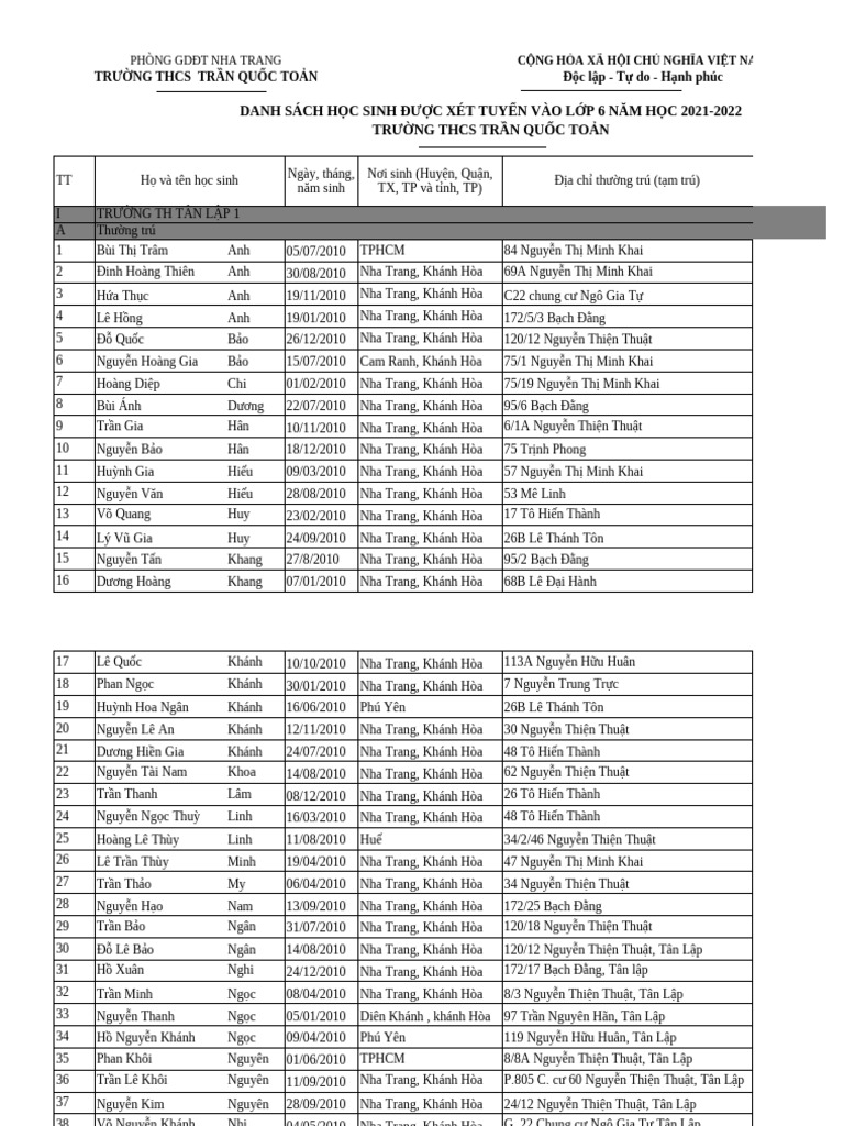 Tuyn Sinh 2021-2022-TQT | PDF
