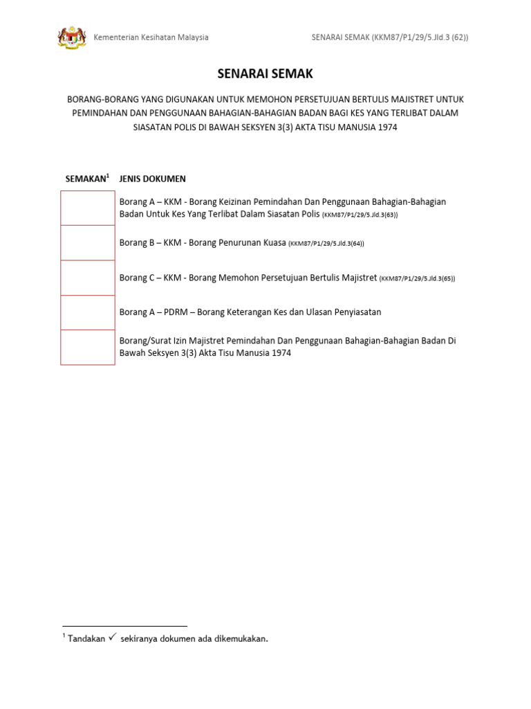 Senarai Semak: Semakan Jenis Dokumen | PDF