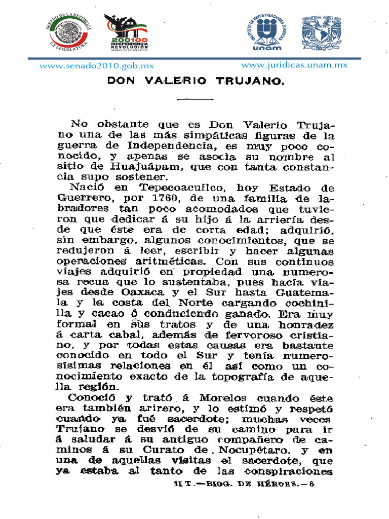 Don Valerio Trujano: Héroe Insurgente | PDF