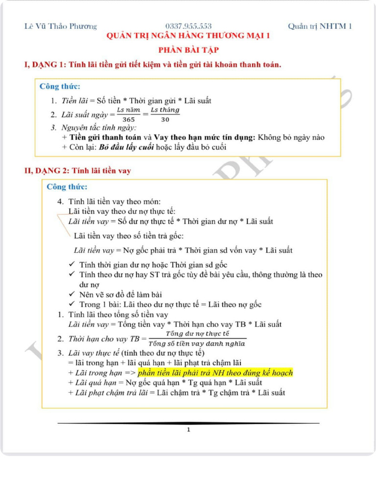 NHTM TL - Ngan Hang Thuong Mai p1 | PDF