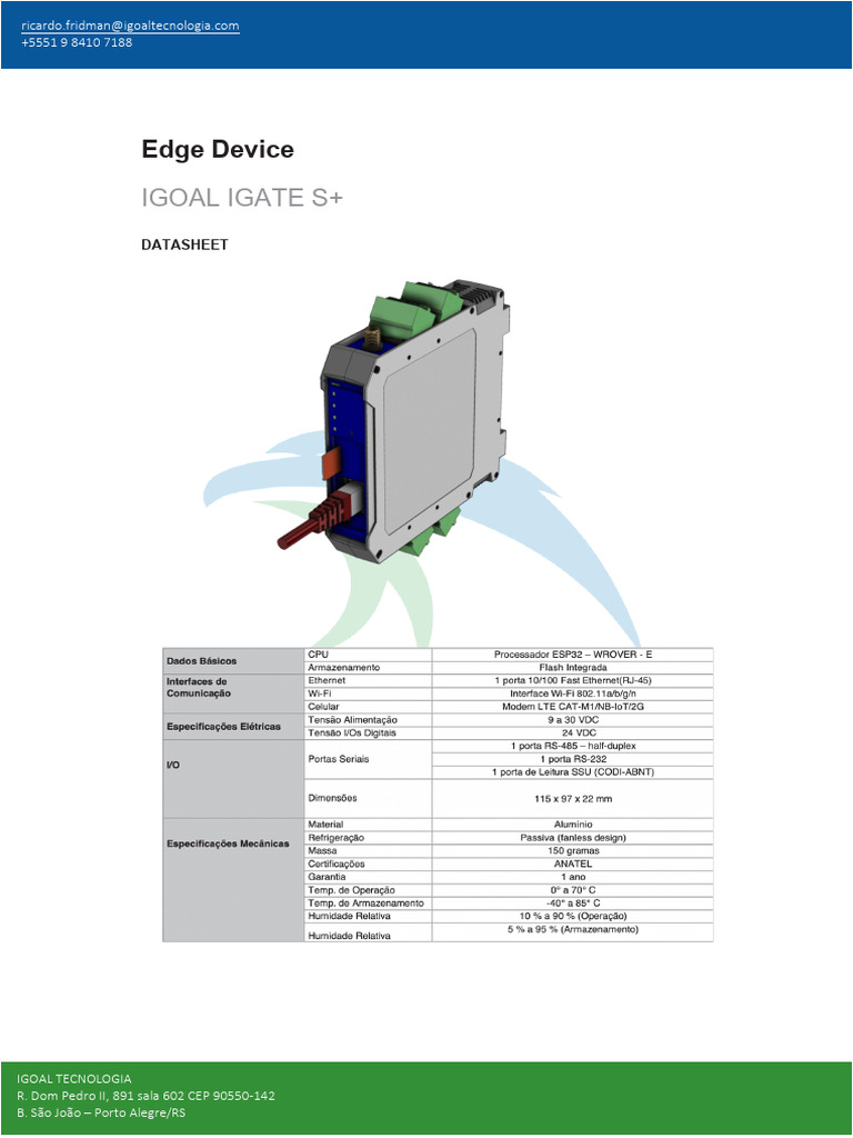 Edge Device IGOAL IGATE S+ | PDF
