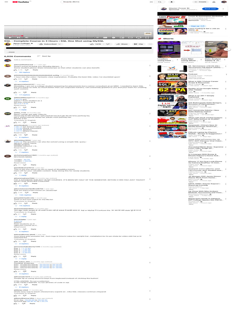 Slicer: SQL - Complete Course in 3 Hours - SQL One Shot Using Mysql ...