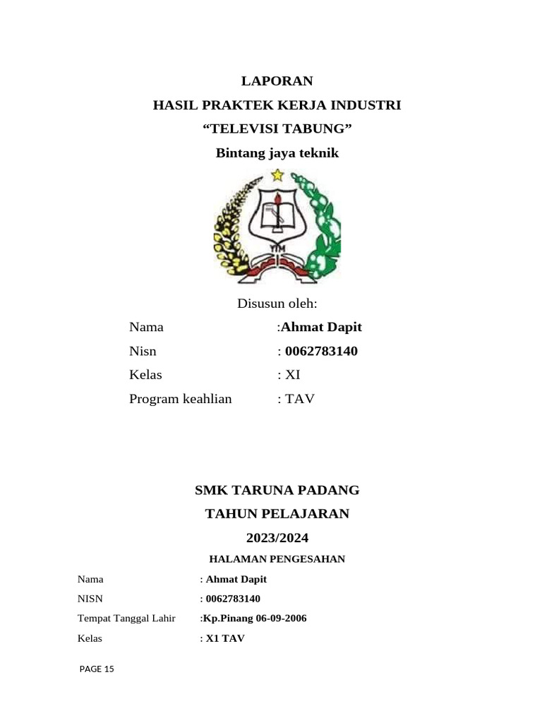 Laporan Magang Ahmat Dapit | PDF