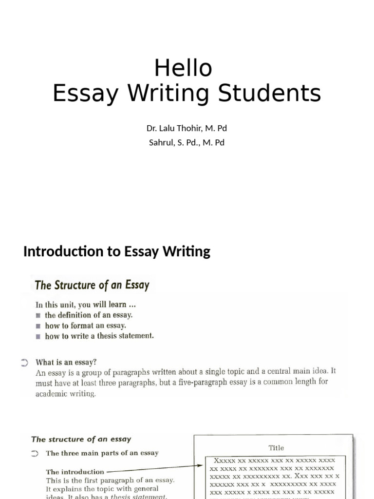 LESSON 1 Introduction To Essay Writing | PDF