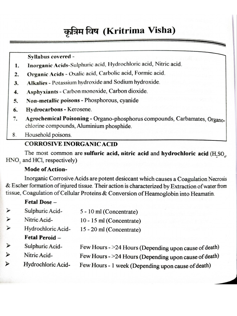 Acid Poisoning | PDF