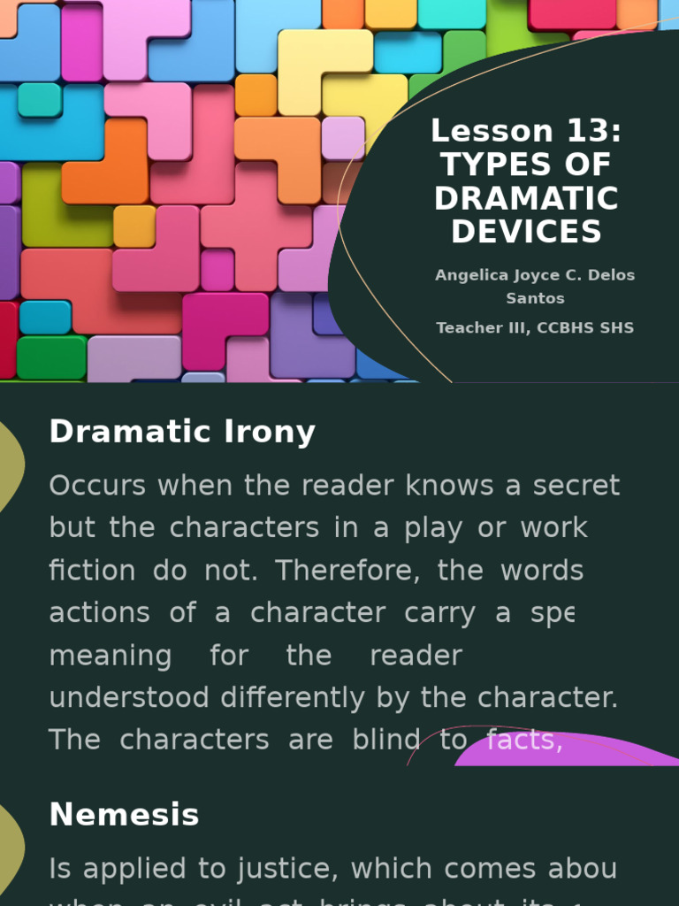 Lesson 13 Dramatic Devices | PDF
