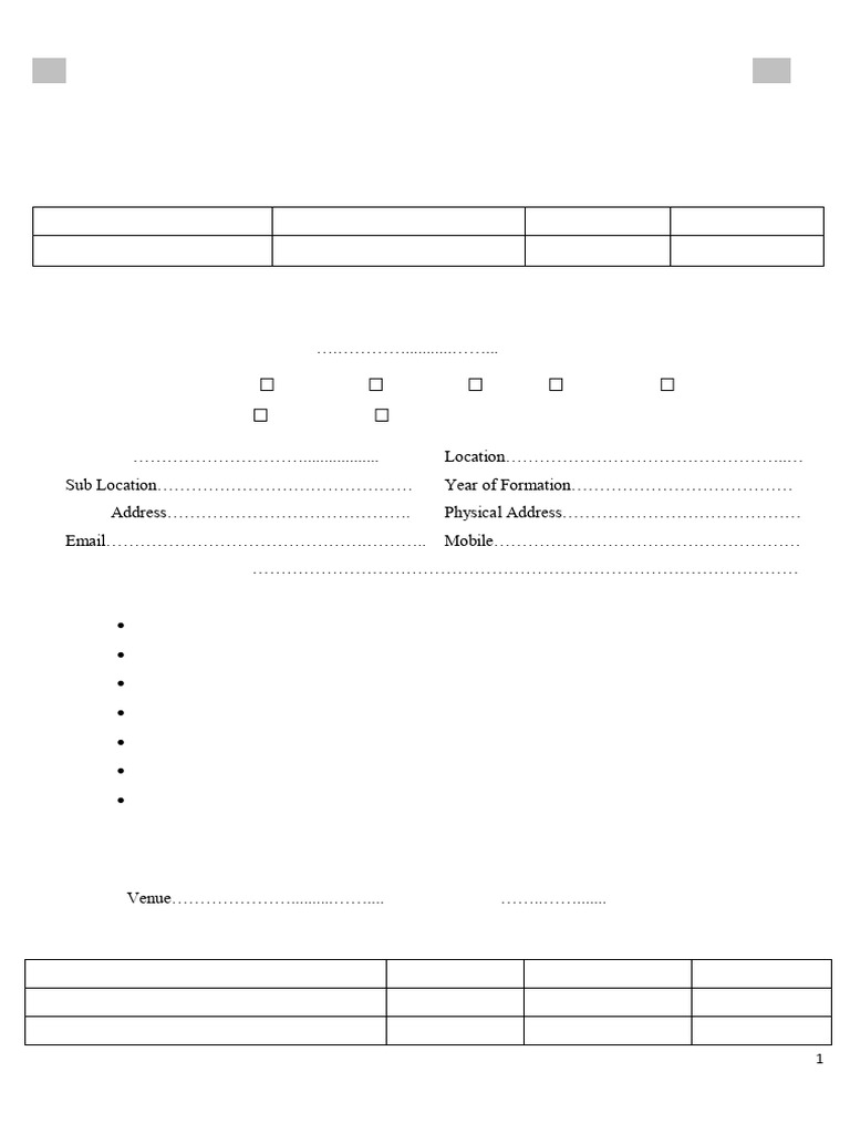 SHG Registration Form 2024 Kenya PDF | PDF | Government
