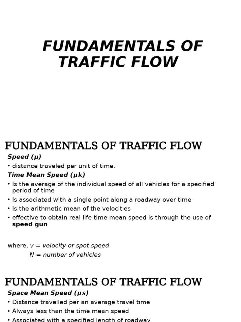 Traffic Flow Fundamentals Guide | PDF | Speed | Traffic