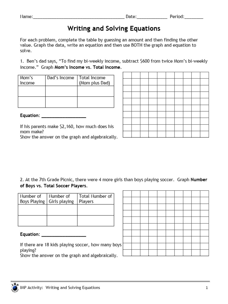 Writingand Solving Equations | PDF | Equations | Length
