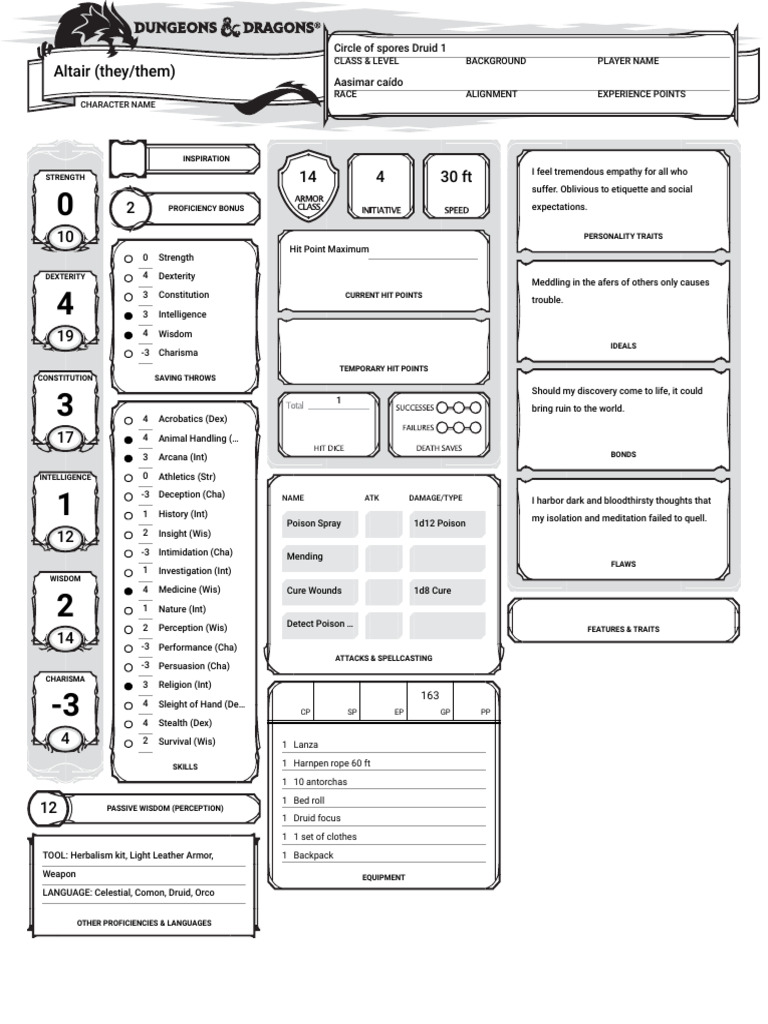 Altair (They - Them) - Roll20 Characters | PDF | Gaming | Role Playing