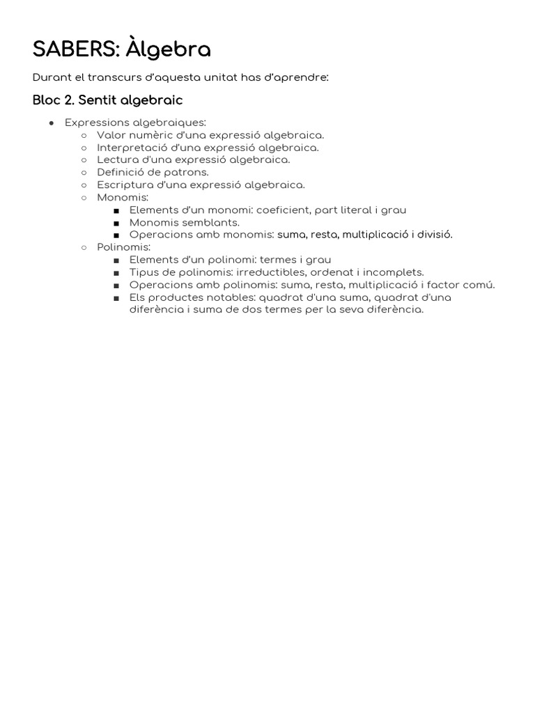 Sabers. Algebra | PDF