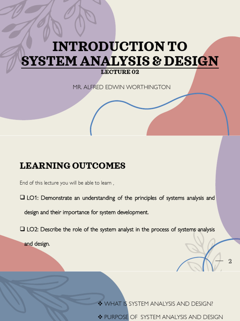 Lecture 2 - Introduction to System Analysis Design_196a624003ffcbca7d066dbbd59703b9 | PDF ...