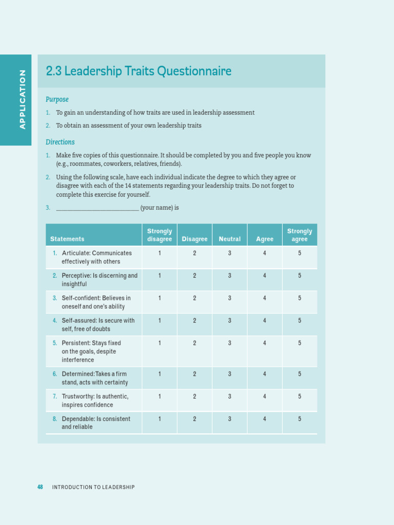 Chapter 2 Self-Assessment 0 | PDF | Leadership | Psychology