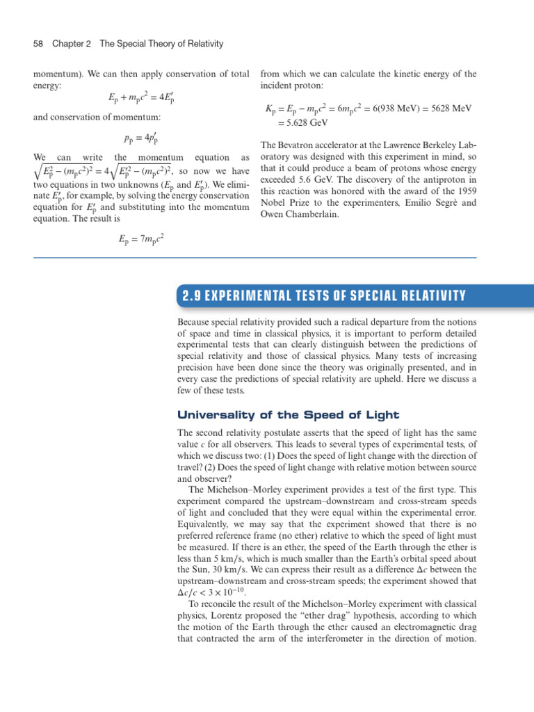 Expt verification time dilation_Krane | PDF | Special Relativity | Electronvolt