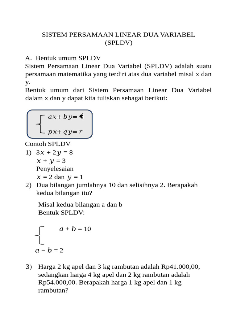 SPLDV | PDF