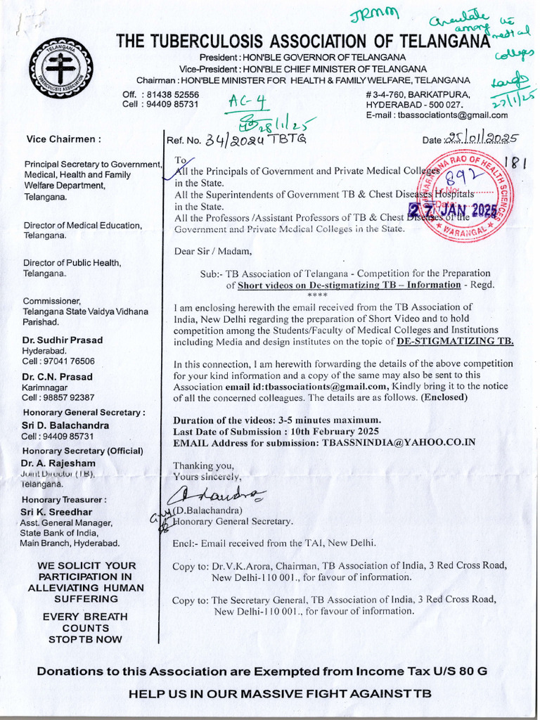 Letter of TB Association | PDF | Tuberculosis