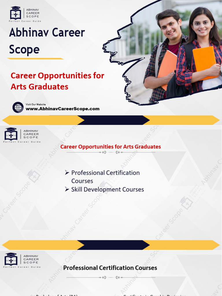 Career Oppotunities For Arts Graduates | PDF | The Arts | Bachelor's Degree