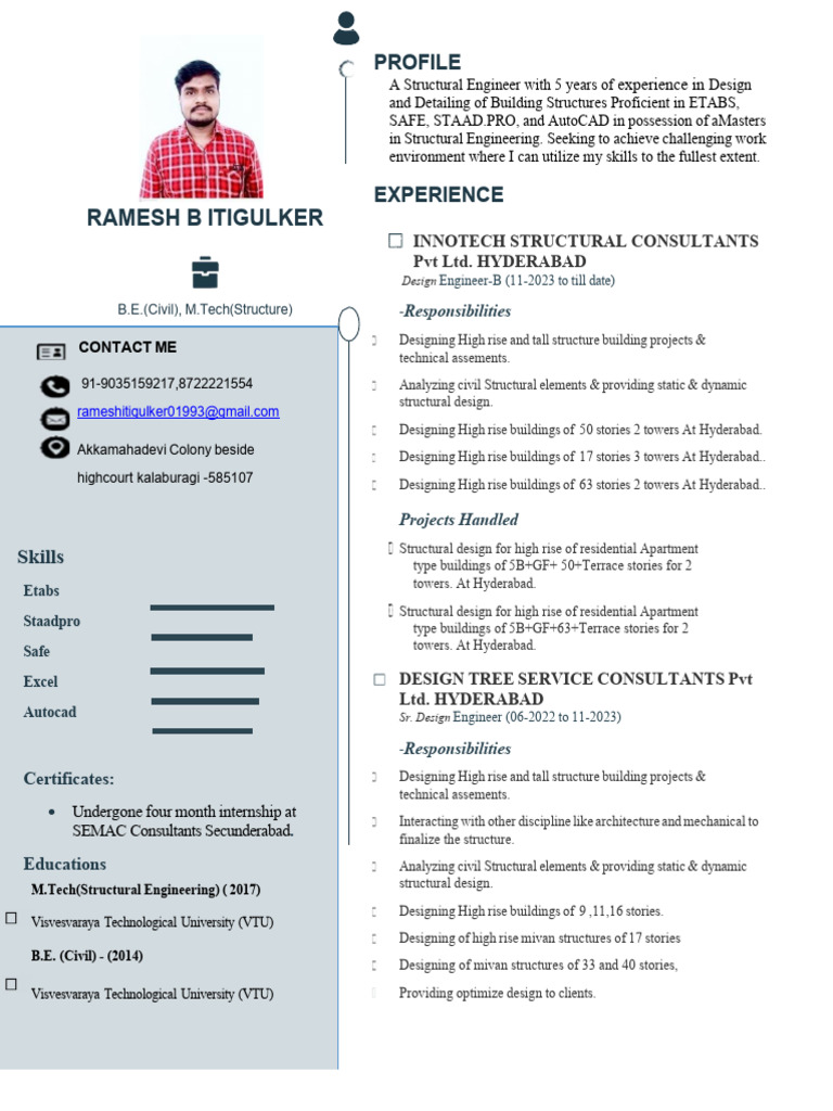Resume-Ramesh Snr. STR Engg. | PDF | Engineering