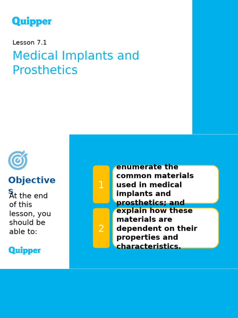 Physical Science SHS 7.1 Medical Implants and Prosthetics | PDF ...