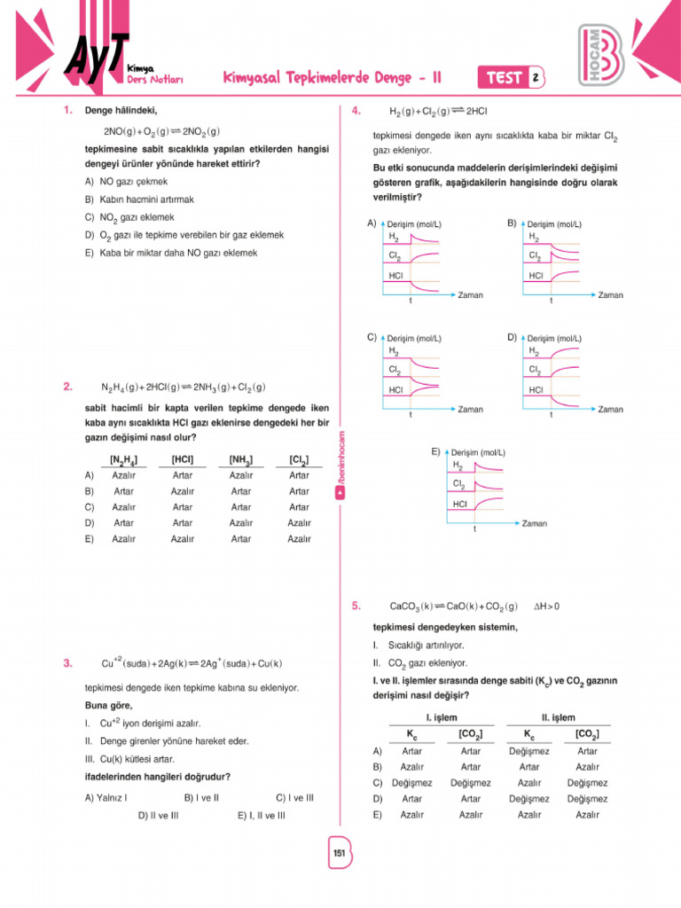 [Ayrılmış]@Tgdenemeleriv2 2025 Beni̇m Hocam Ayt Ki̇mya Vdk_151 | PDF