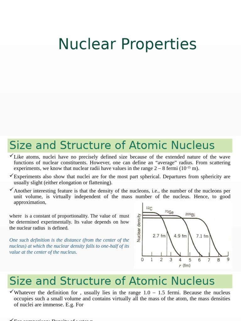 Nuclear Properties - SY - BSC | PDF | Atomic Nucleus | Nuclear Fission