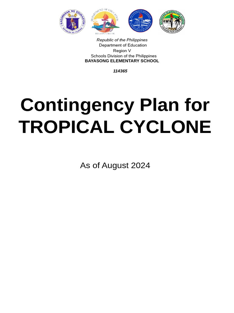 BAYASONG ELEMENTARY SCHOOL 114365 CONTINGENCY-PLAN-TEMPLATE FOR SCHOOL ...