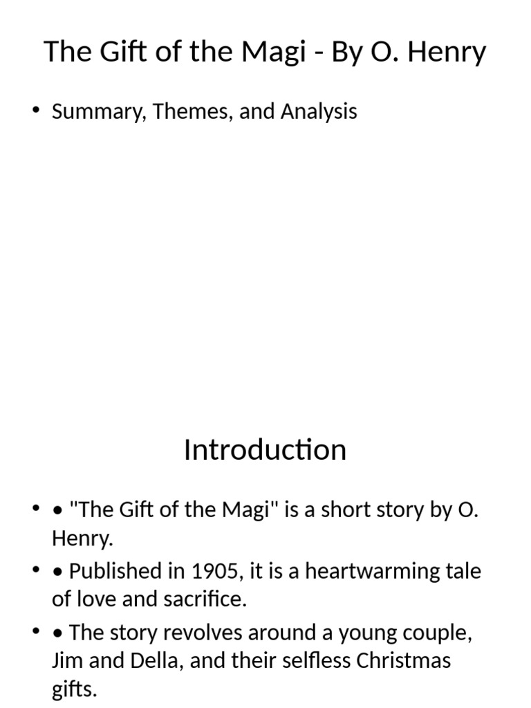 The Gift of the Magi: Summary & Analysis | PDF