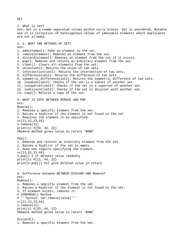 SET-Interview-Question | PDF