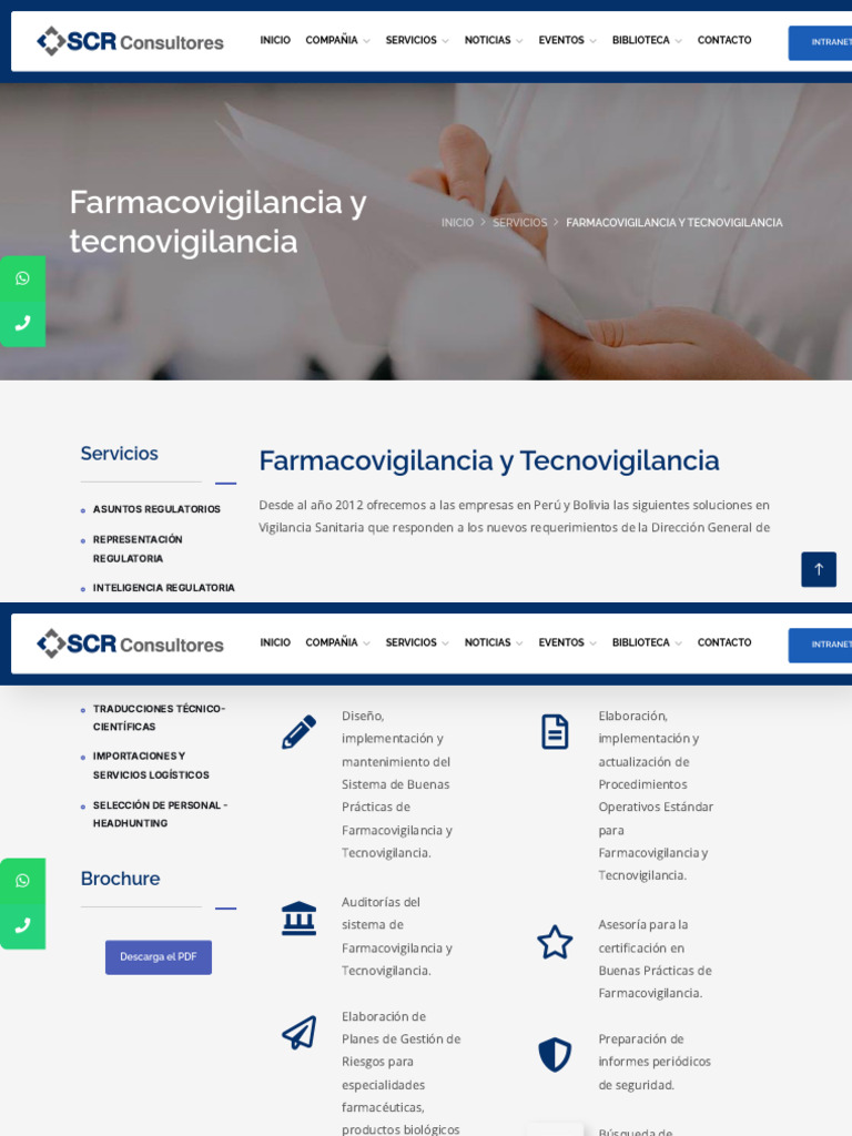 Farmacovigilancia y Tecnovigilancia - SCR Consultores ¡Llámanos! | PDF | Farmacovigilancia