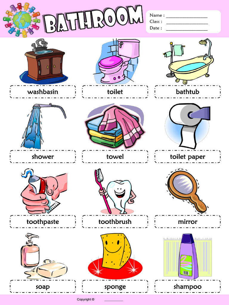 Bathroom Esl Picture Dictionary For Kids | PDF