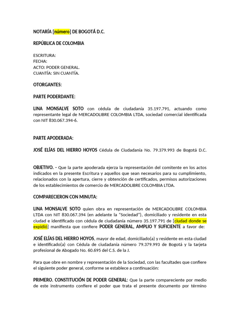 Minuta - Poder General (29082023) | PDF