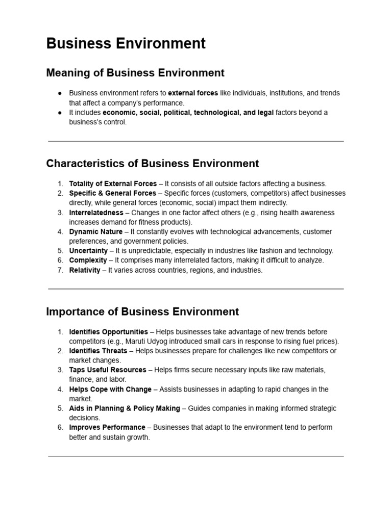 Business Environment - Notes | PDF | Taxes | Banks