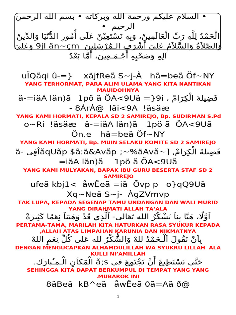 MC Arab Indo - SD 2 Samirejo | PDF