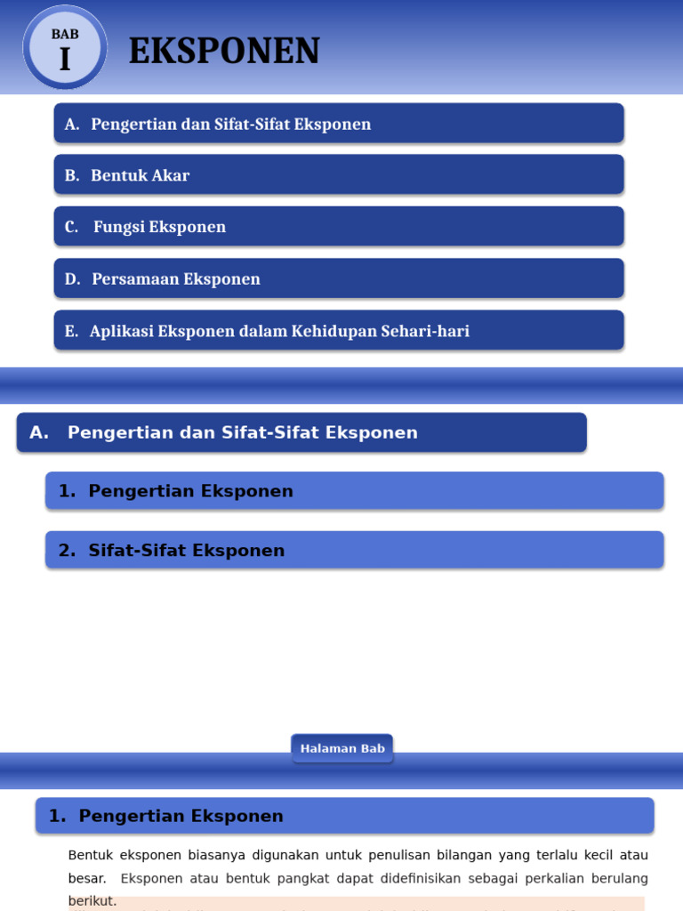 Matematika Kelas X Bab 1 Eksponen | PDF