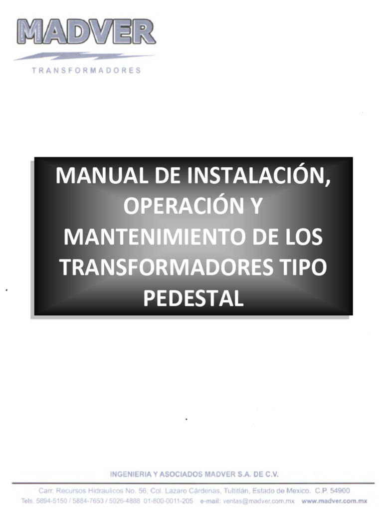 Manual Pedestal | PDF | Transformador | Fusible (Eléctrico)